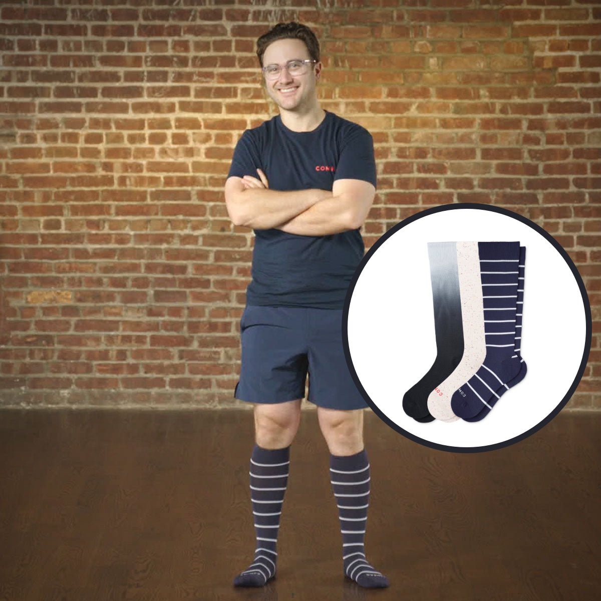 COMRAD COMPRESSION SOCKS 3-PACK (WHITE / NAVY / BLACK) – America's Big Deal